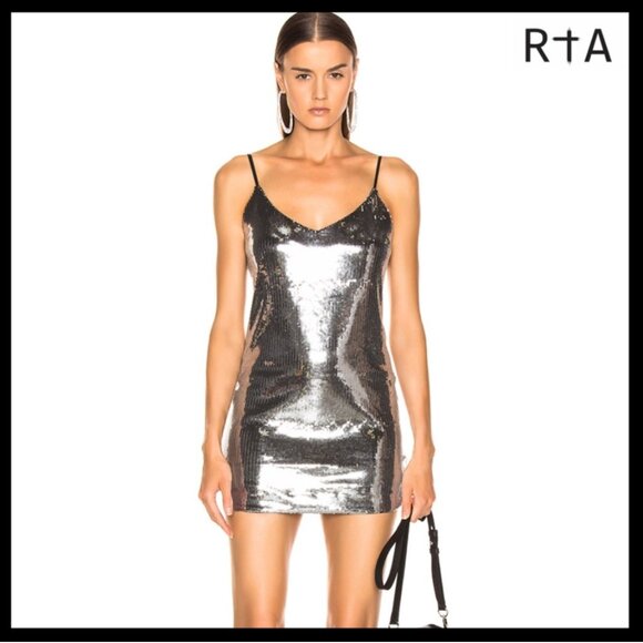 RtA | Dresses | Nwt Rta Bijou Silver Sequin Mini Dress | Poshmark